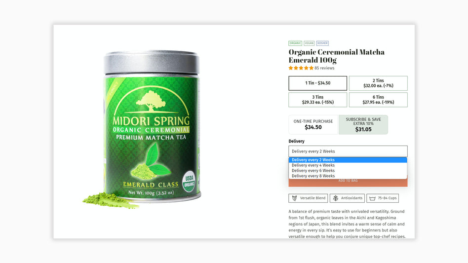 Subscribe and Save on Your Favorite Matcha – Midori Spring