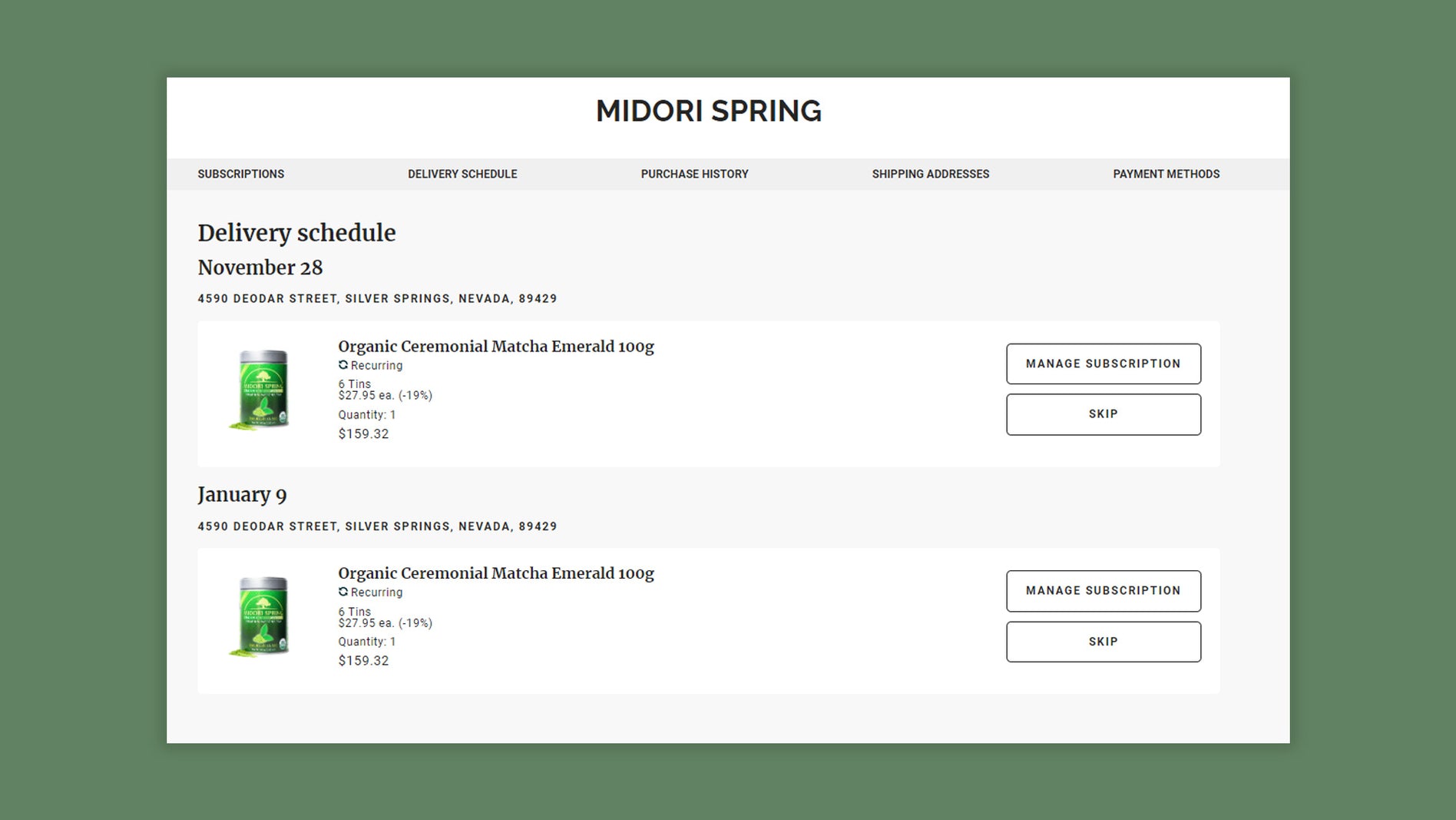 Subscribe and Save on Your Favorite Matcha – Midori Spring